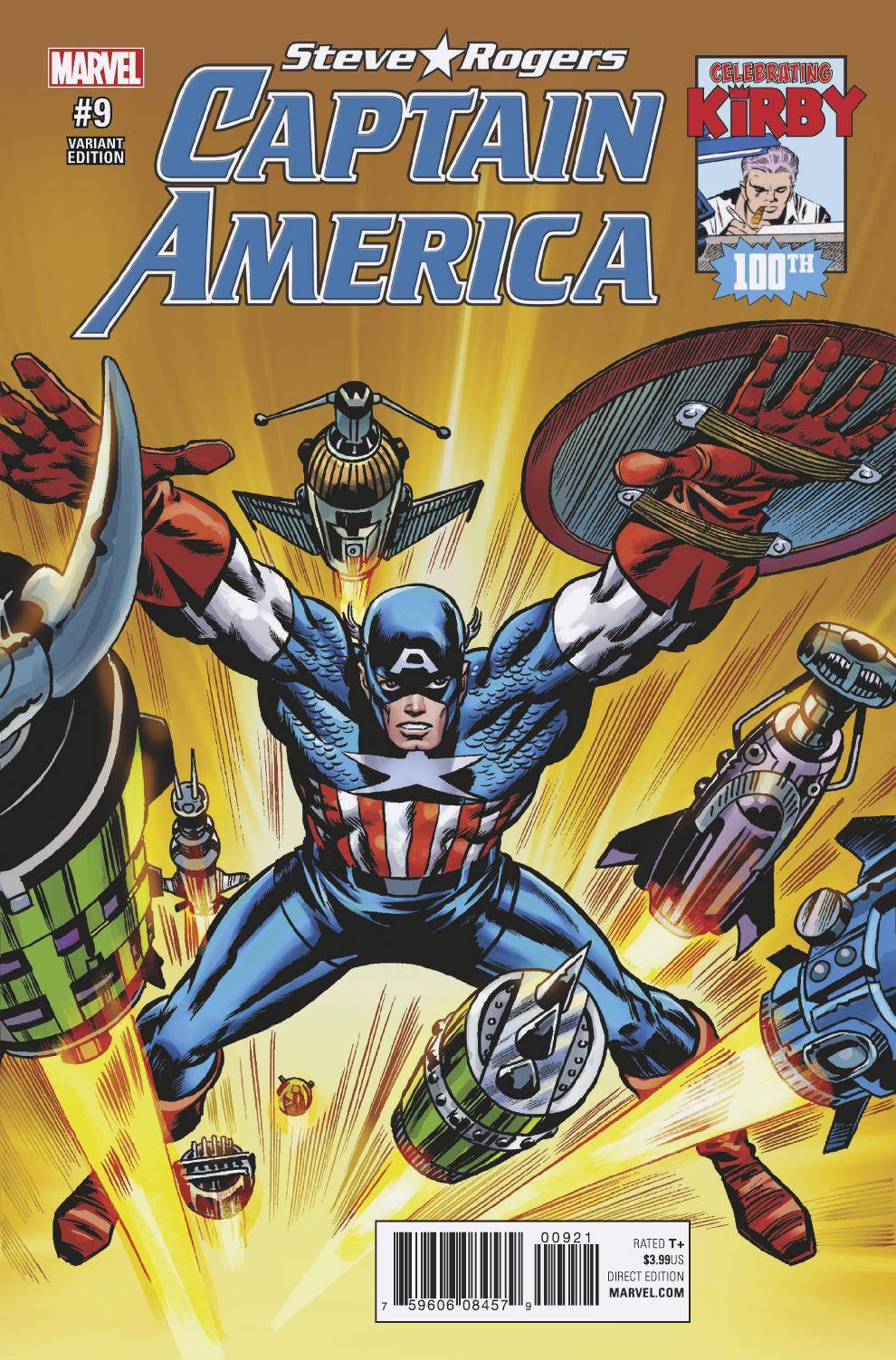 CAPTAIN AMERICA STEVE ROGERS #9 KIRBY 100 VARIANT COVER (1 in 10 copies)